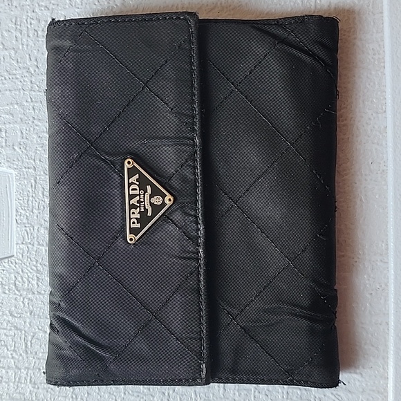 Prada | Bags | Prada Quilted Black Wallet | Poshmark